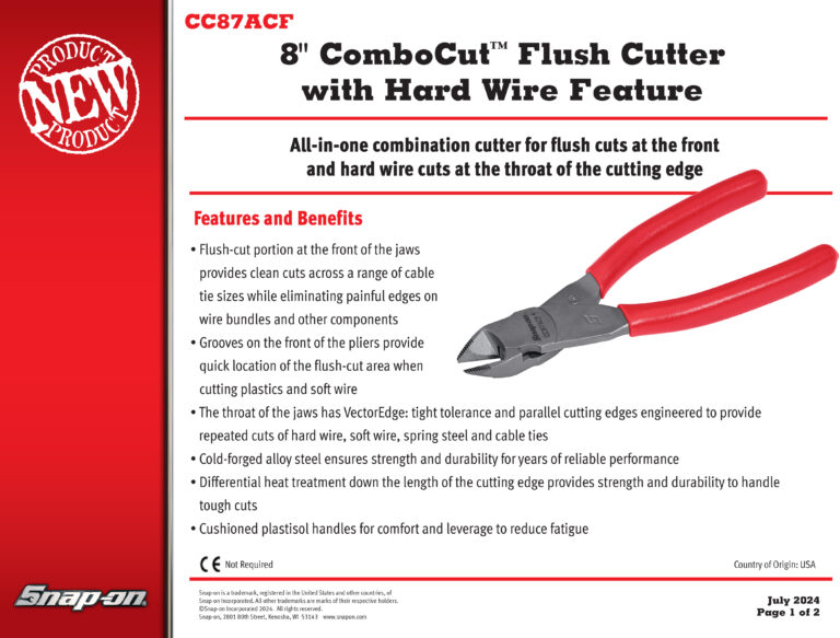 8″ ComboCut™ Flush Cutter with Hard Wire Feature - Snap-onSnap-on